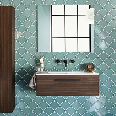 Buy Scallop Tiles Bathroom | Scalloped Tile Bathroom Wall | Bathroom ...