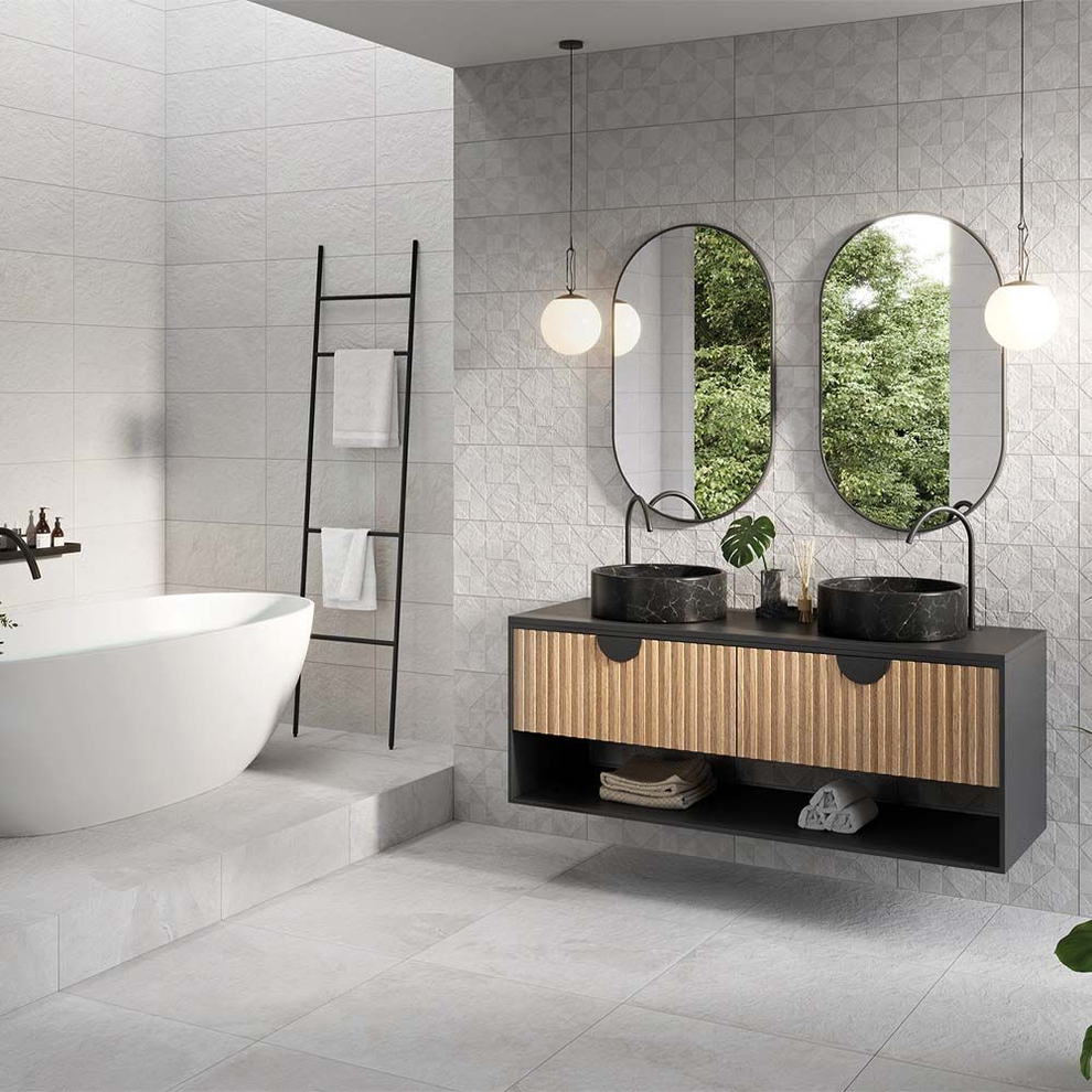 Gemstone Geo Matt Ceramic Avorio Wall Tile 500mm x 250mm (8 per Box ...