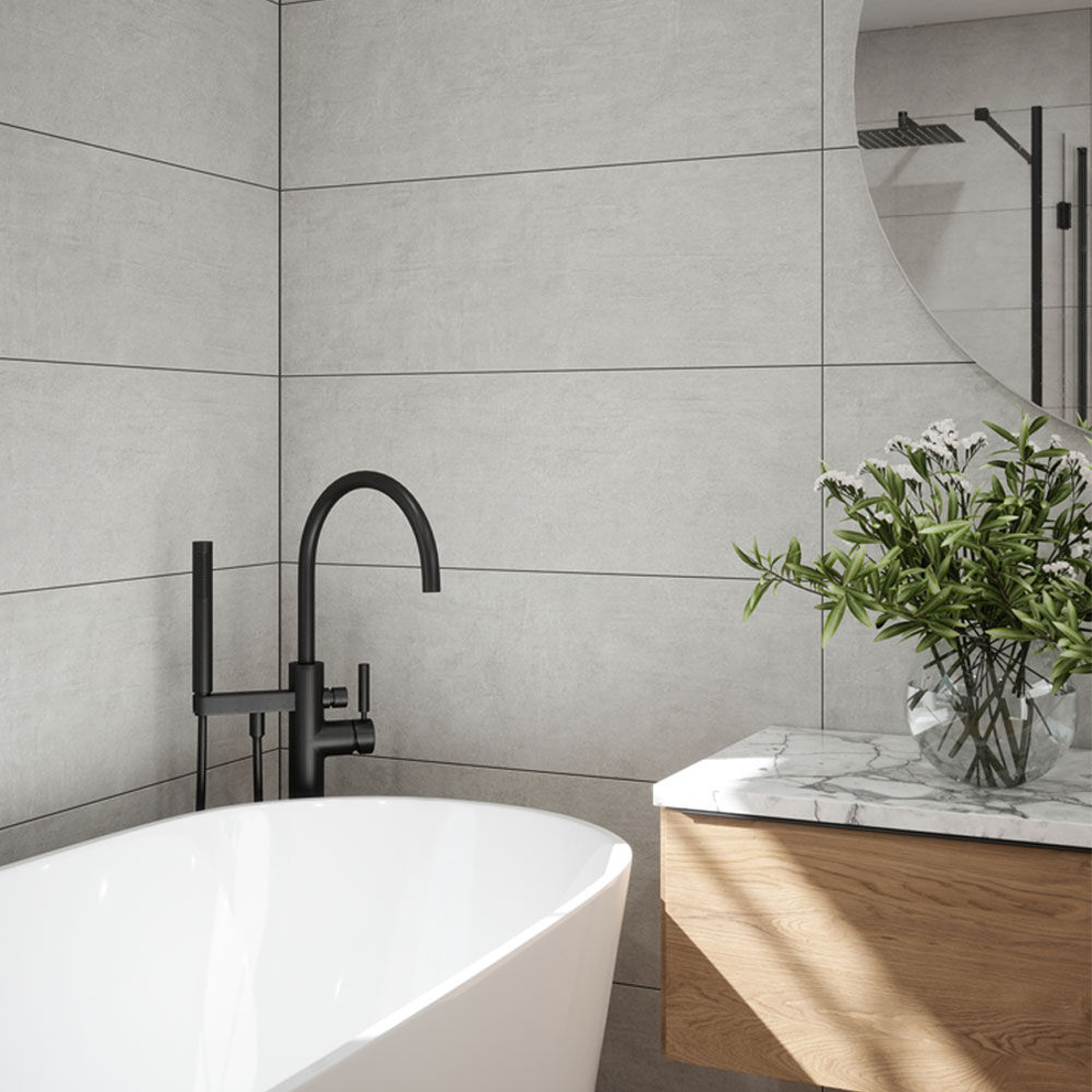 Brooklyn Grey Matt Ceramic Wall Tile 300mm x 900mm (4 per Box) - Shop ...
